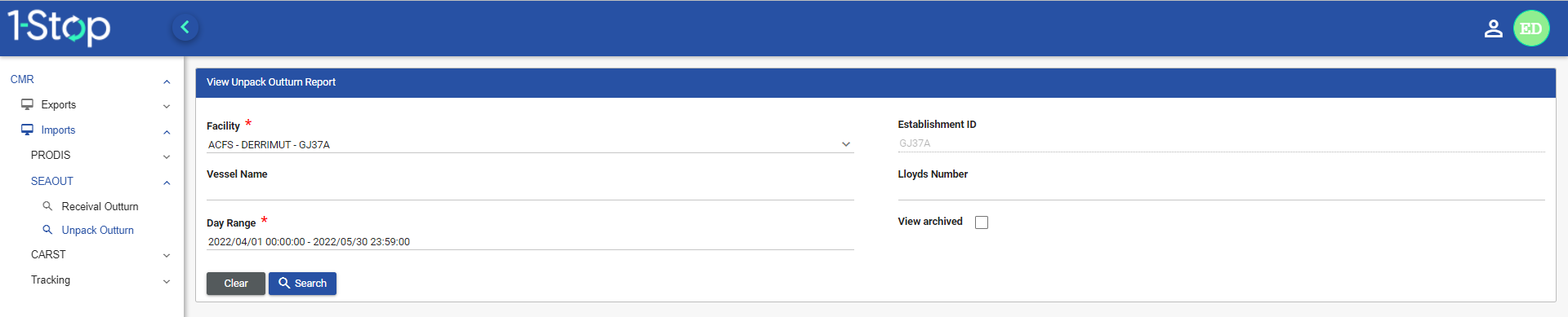 CMR - How to Search and Edit Unpack Outturn Report – Help Centre