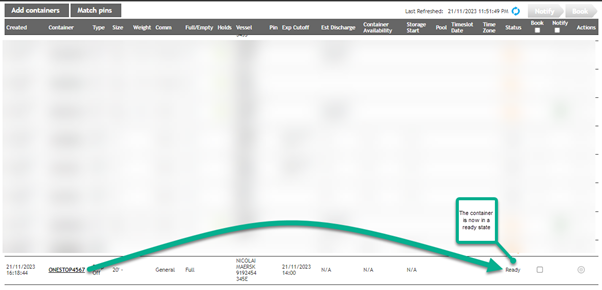 OptiBook - How to book a TBA container via the Container List screen ...